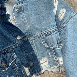Jackets & Coats | Stylish Twotone Cropped Denim Jacket | Poshmark